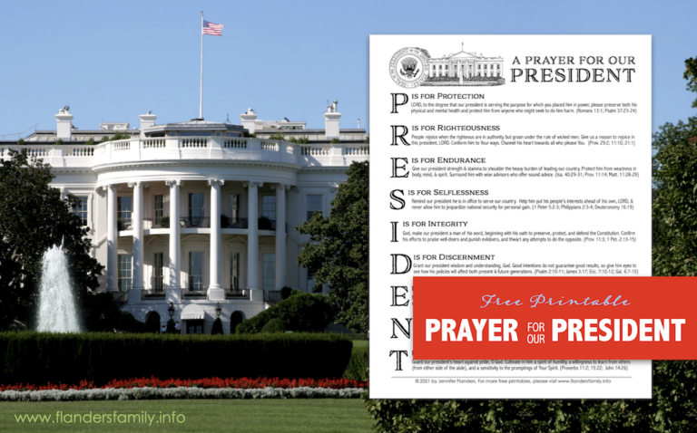 A Prayer for Our President (Free Printable) - Loving Life at Home