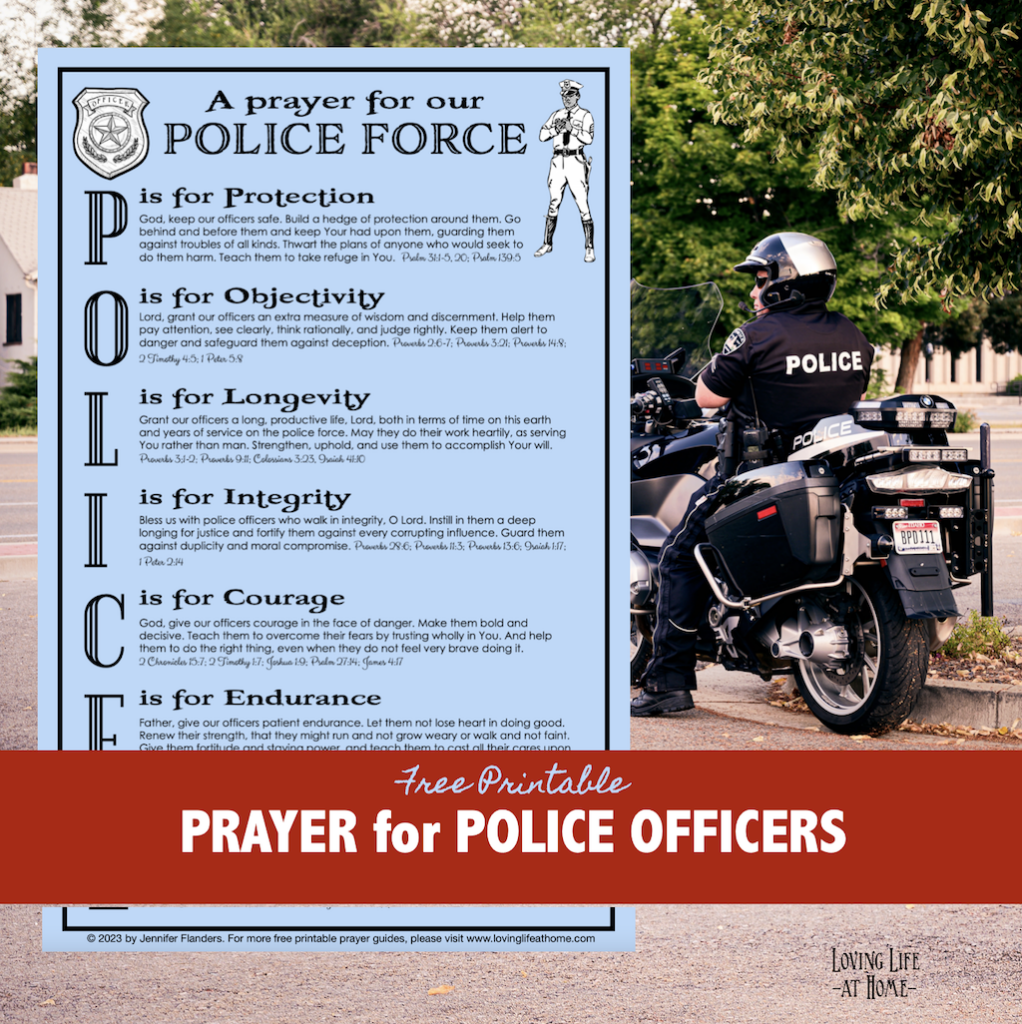 A Prayer for the Police (Free Printable) - Loving Life at Home