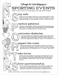 A Sports Prayer Guide (Free Printable) - Loving Life at Home