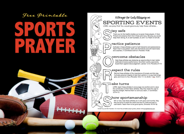 A Sports Prayer Guide (Free Printable) - Loving Life at Home