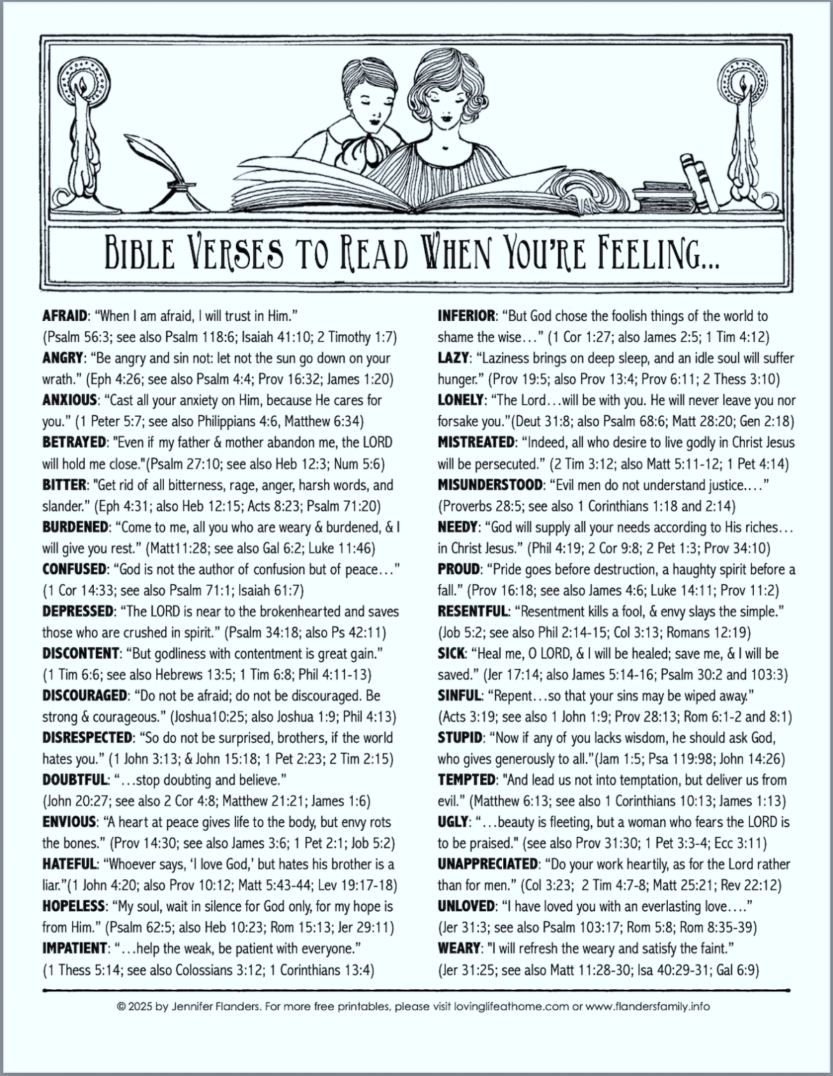 Verses to Read when Battling Big Emotions (Free Printable) - Loving ...